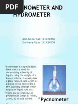 How To Use A Pycnometer