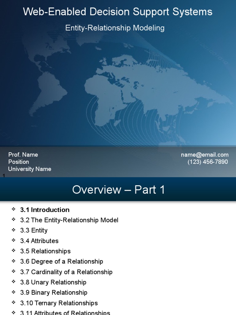 Web-Enabled Decision Support Systems: Entity-Relationship Modeling ...