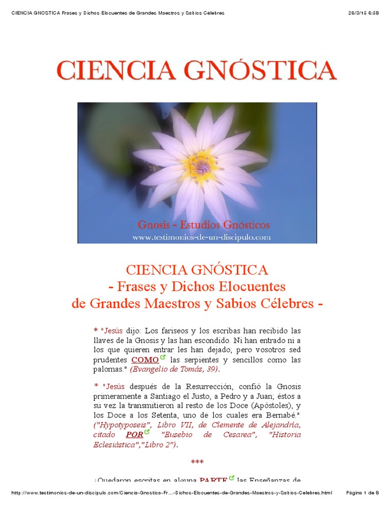 Frases Elocuentes de la Gnosis | PDF | San Pedro | Jesús