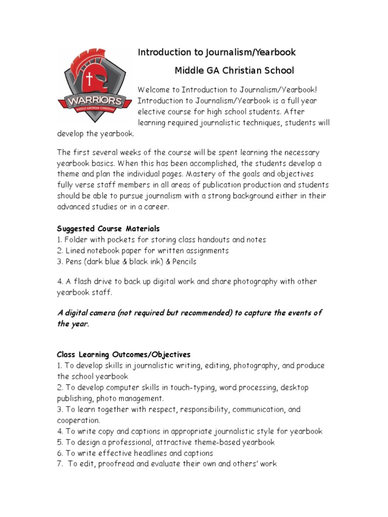 Introduction to Yearbook Journalism Course | PDF | Online And Offline ...