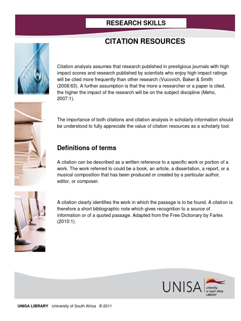 Citation Resources: Research Skills | PDF | Citation | Scholarly ...