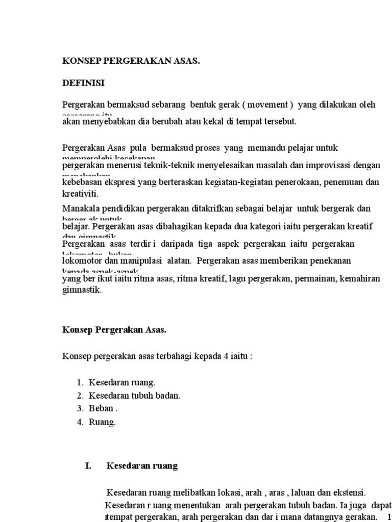 Konsep Pergerakan Asas | PDF
