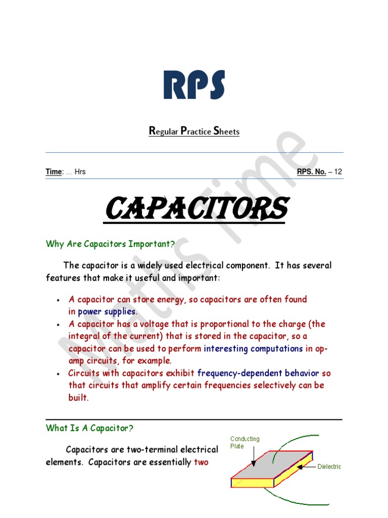 Key Concepts To Understand Capacitors | PDF | Capacitor | Electrical ...
