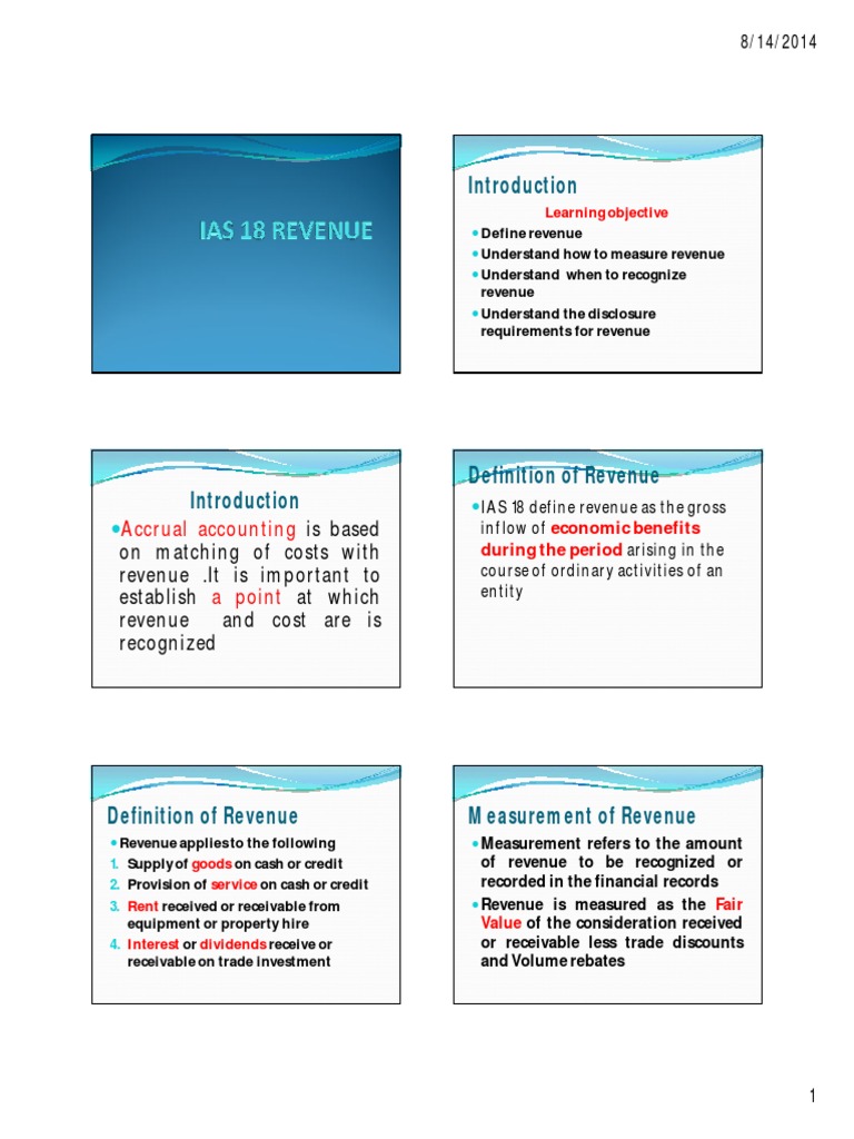 Revenue IAS 18 | PDF | Revenue | Expense