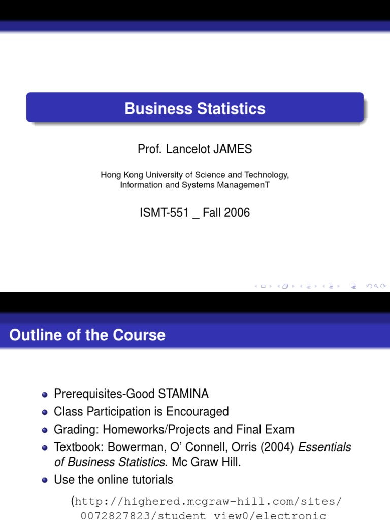 Business Statistics Course Overview | PDF | Coefficient Of Variation ...