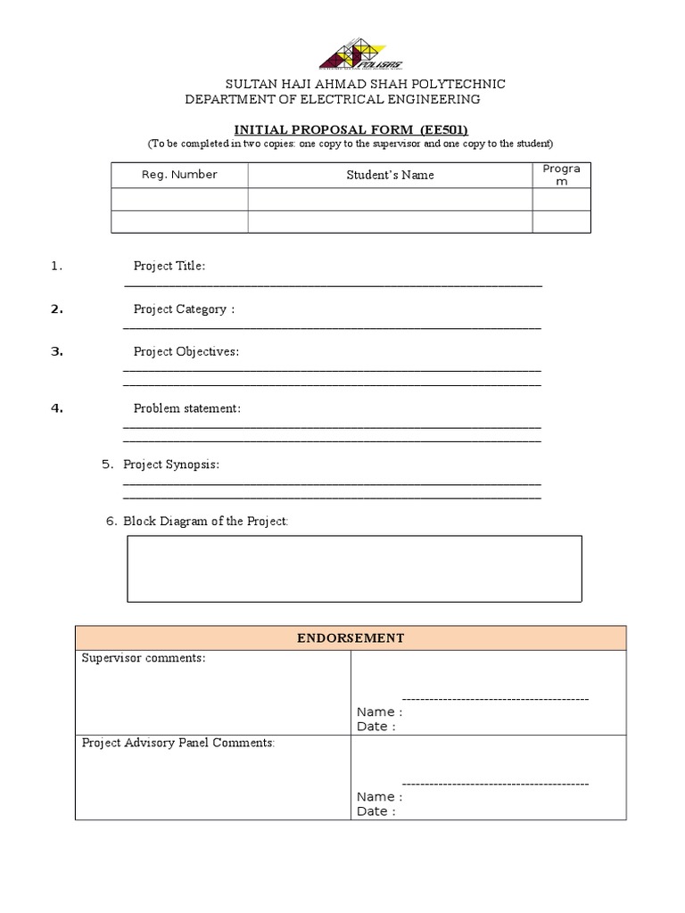 Electrical Engineering Project Proposal Form | PDF | Technology ...