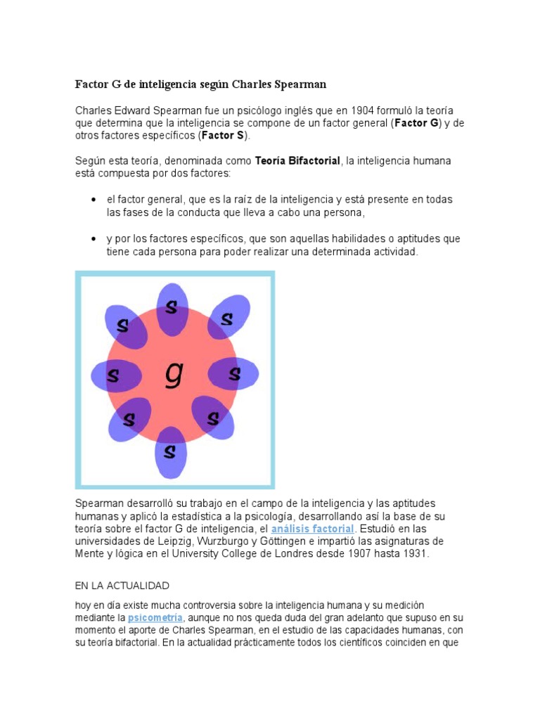 Factor G e Inteligencia de Spearman | PDF
