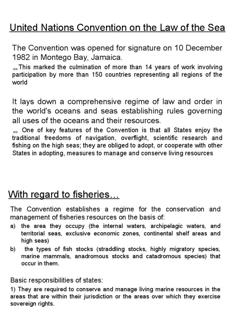 United Nations Convention On The Law of The Sea | PDF | Exclusive ...