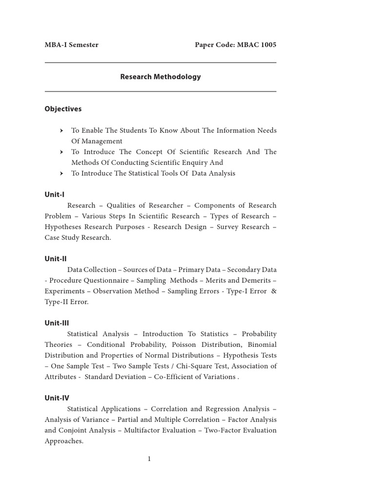 Research Methodology Overview | PDF