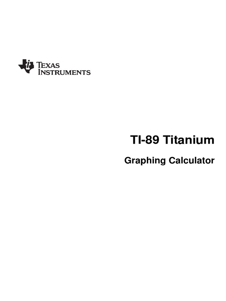 Istruzioni TI-89 Titanium | PDF | Menu (Computing) | Computer Keyboard