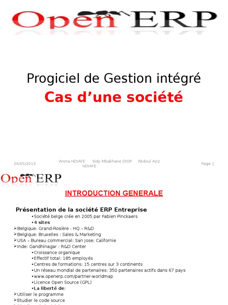 Présentation OpenErp (Odoo) | PDF | Progiciel de gestion intégré | Serveur (Informatique)