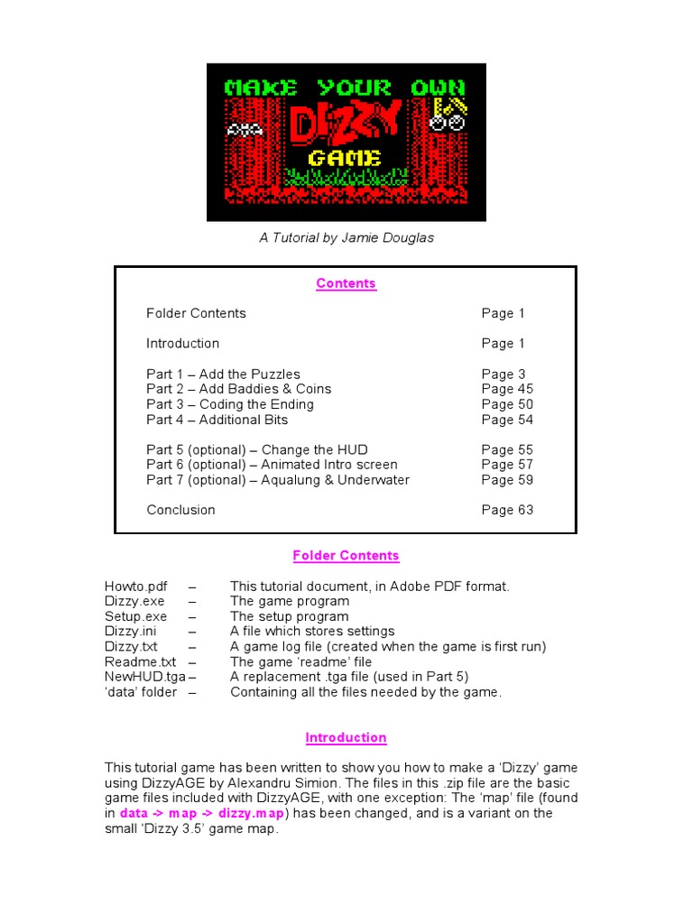 Howto Program Your Own Dizzy Game | PDF | Variable (Computer Science ...