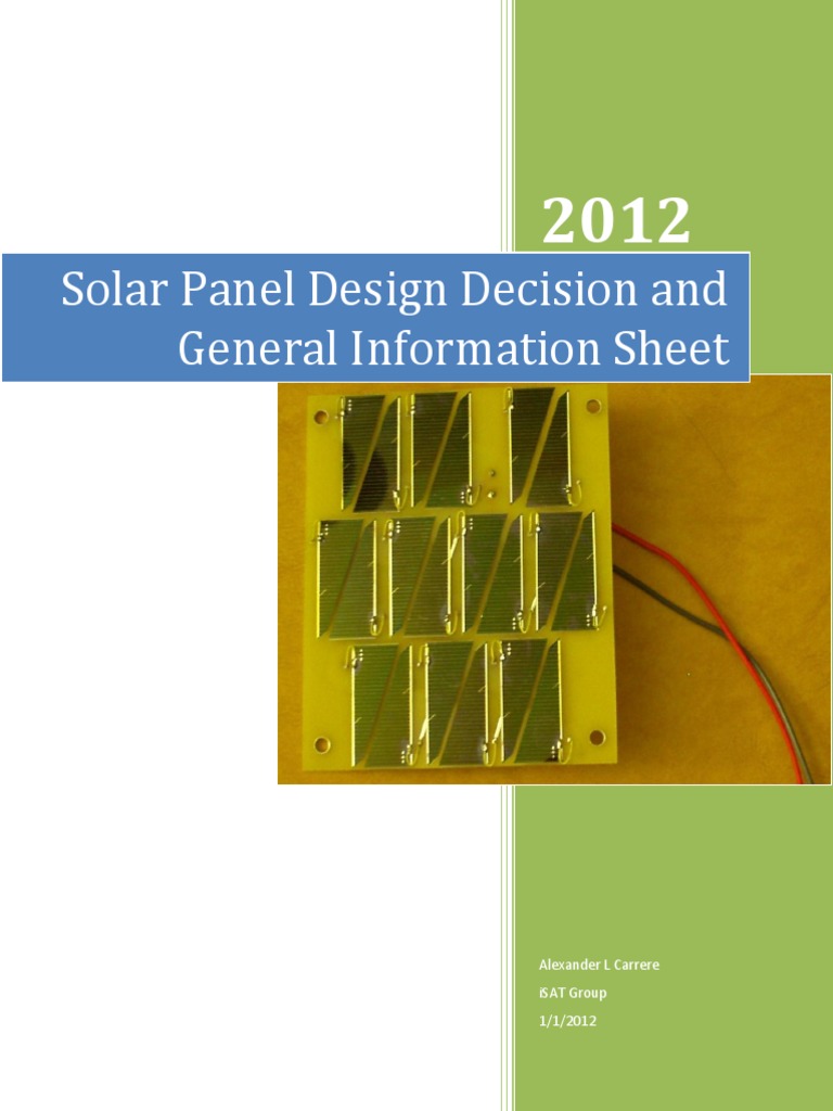 Solar Panel Documentation | PDF | Printed Circuit Board | Solar Cell
