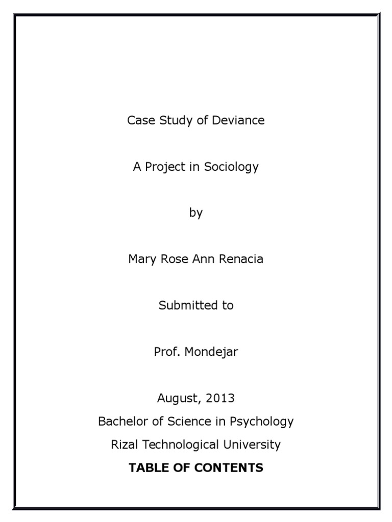 Case Study of Deviance | PDF | Rape | Deviance (Sociology)