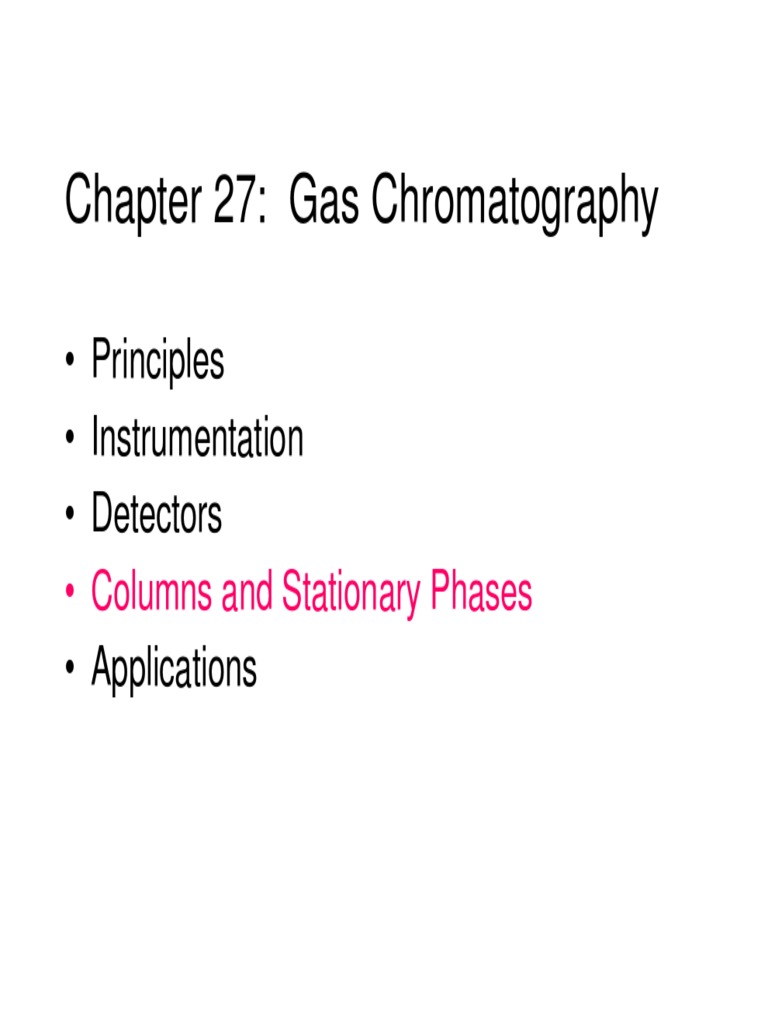 Chapter 27: Gas Chromatography: - Principles - Instrumentation ...
