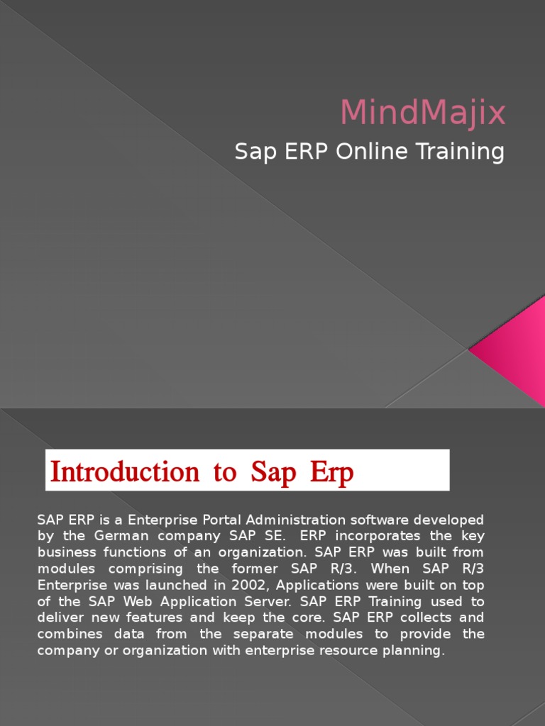 Sap Erp Training Pdf Sap Se Educational Technology