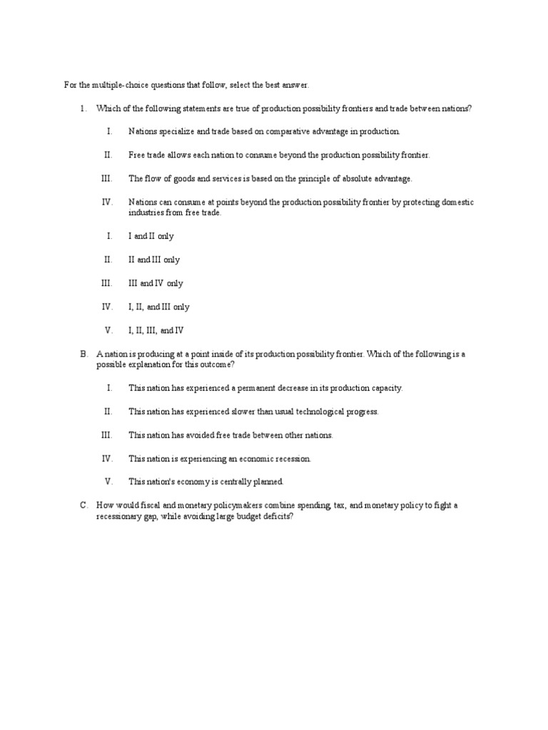 Practice Multiple Choice Questions | PDF | Fiscal Policy | Interest Rates