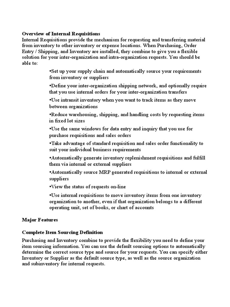 Internal Requisition | PDF | Inventory | Supply Chain