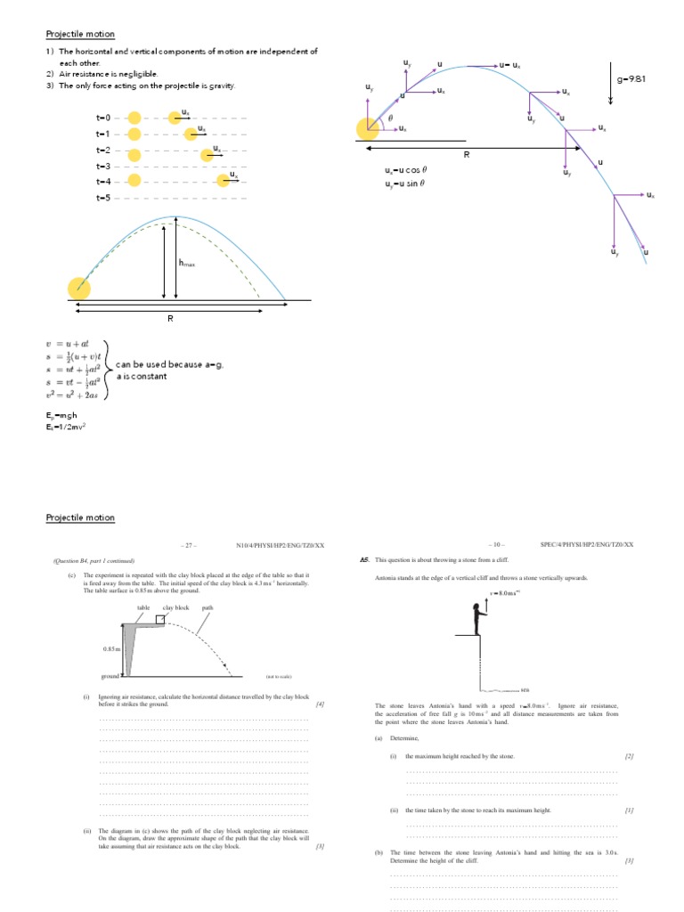 Phy Mod 1 - Projectile Motion | PDF | Momentum | Classical Mechanics