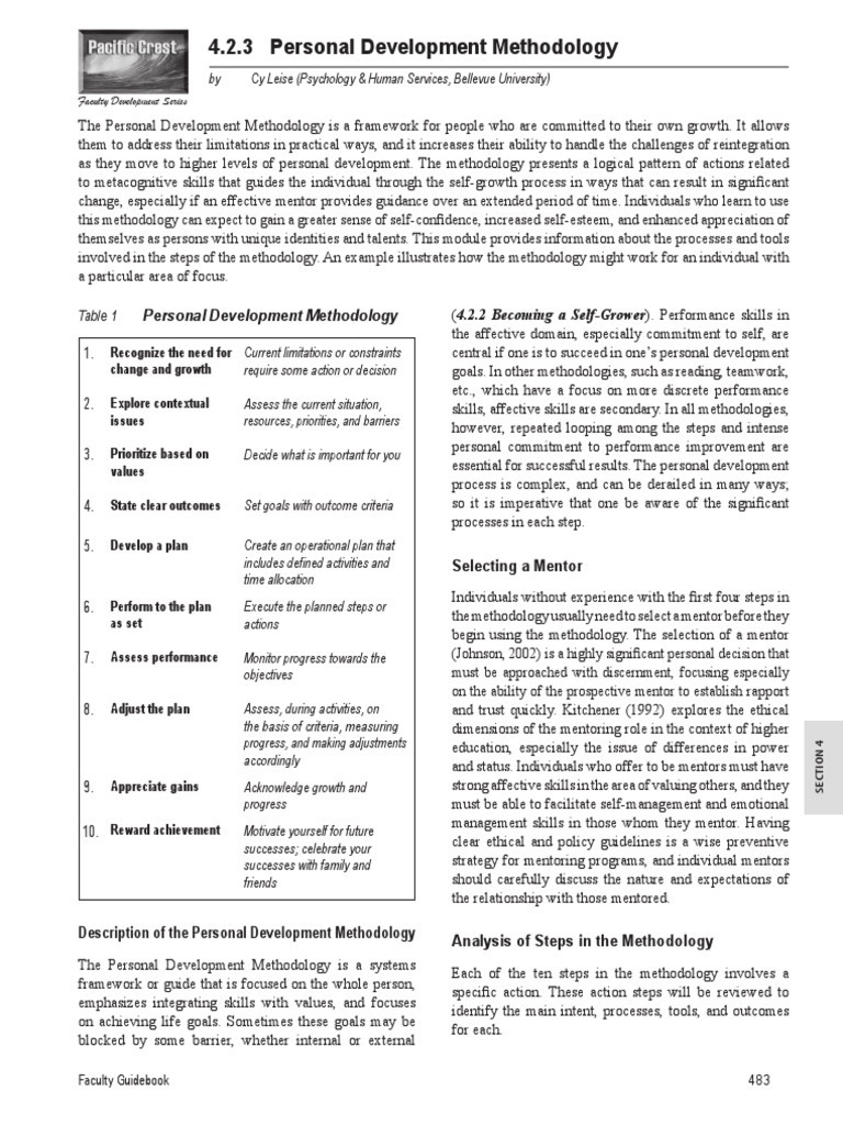 Personal Development Methodology | PDF | Personal Development | Goal