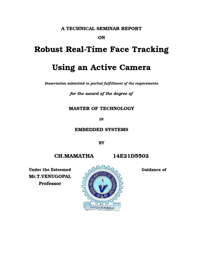 Real-Time Face Tracking Seminar | PDF | Academic Degree | Thesis