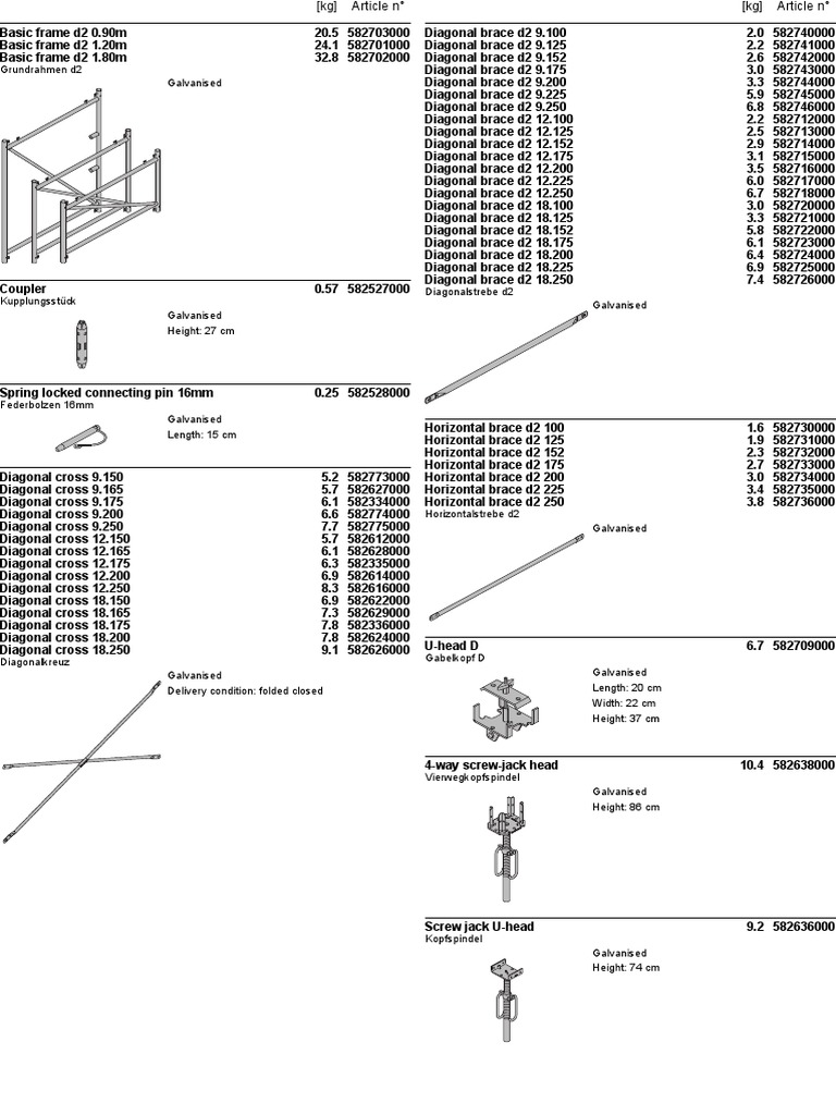 Doka Load-bearing tower Systems Parts Catalogue | PDF | Scaffolding ...
