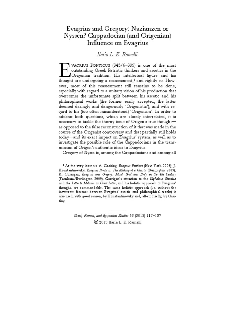 Ilaria Ramelli - Theological Studies | PDF | Origen | Church Fathers