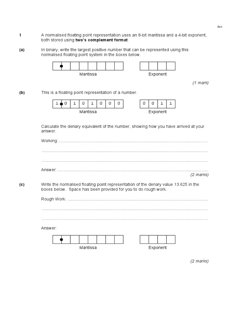 Floating point number representation and calculations | PDF | Numbers ...