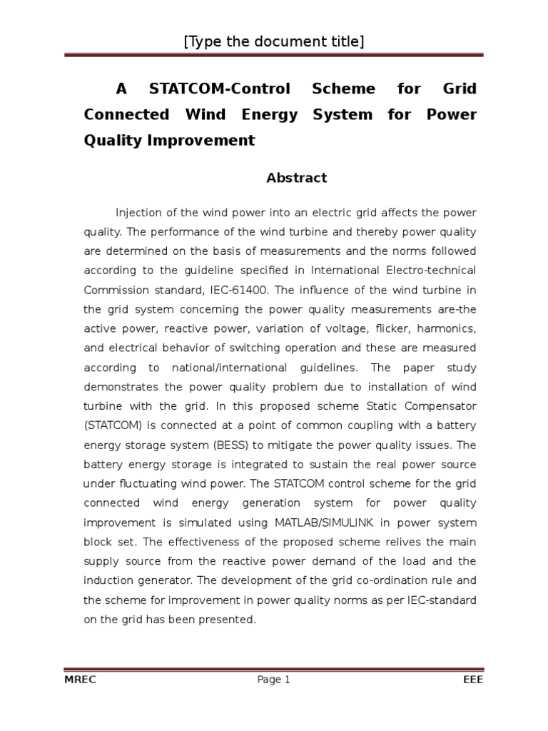 A Statcom Control Scheme Documentation | PDF | Matlab | High Voltage Direct Current