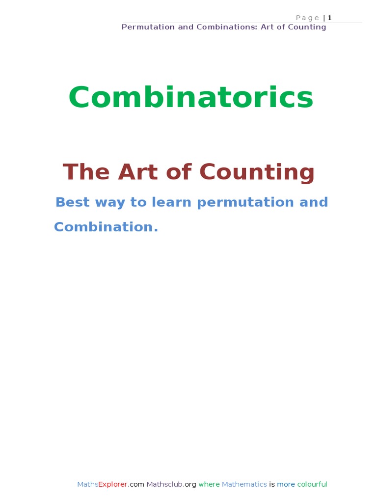Permutation and Combination | PDF | Permutation | Multiplication