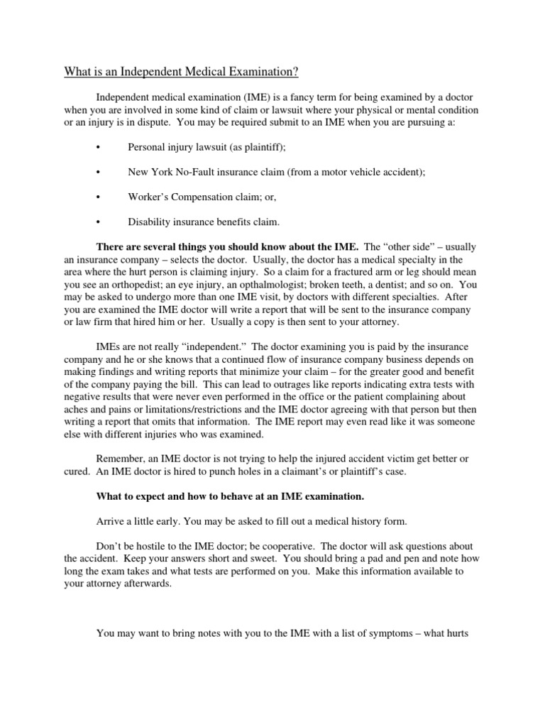 What Is An Independent Medical Examination? | PDF | Physical ...
