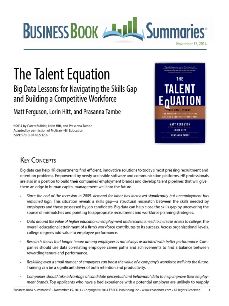 The Talent Equation | PDF | Employee Retention | Employment