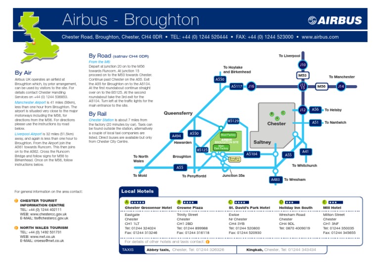 Airbus Broughton Map | PDF | Chester | Transport