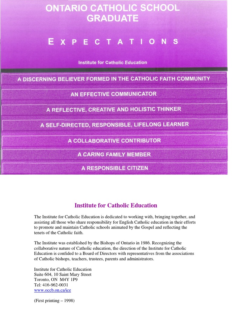 Catholic Graduate Expectations | PDF | Catholic Social Teaching ...