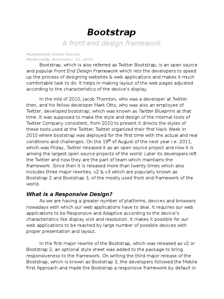 Bootstrap Pdf Bootstrap Front End Framework Cascading Style Sheets