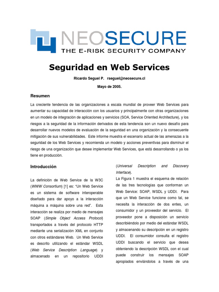 Seguridad en Web Services - PD | PDF | Jabón | Arquitectura orientada a ...