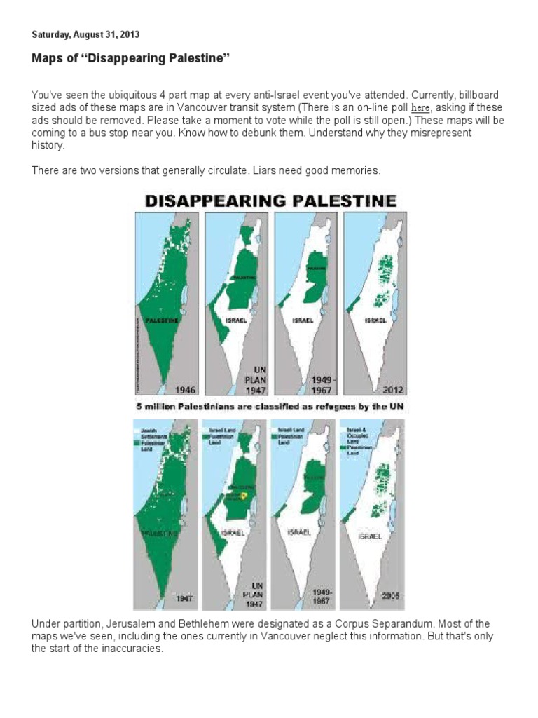 Analysis of 'Maps of Disappearing Palestinian Land' | PDF ...