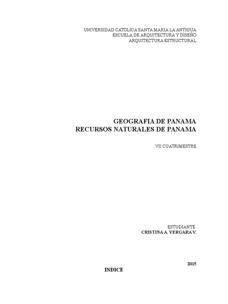 Recursos Naturales de Panama | PDF | Panamá | Riesgo