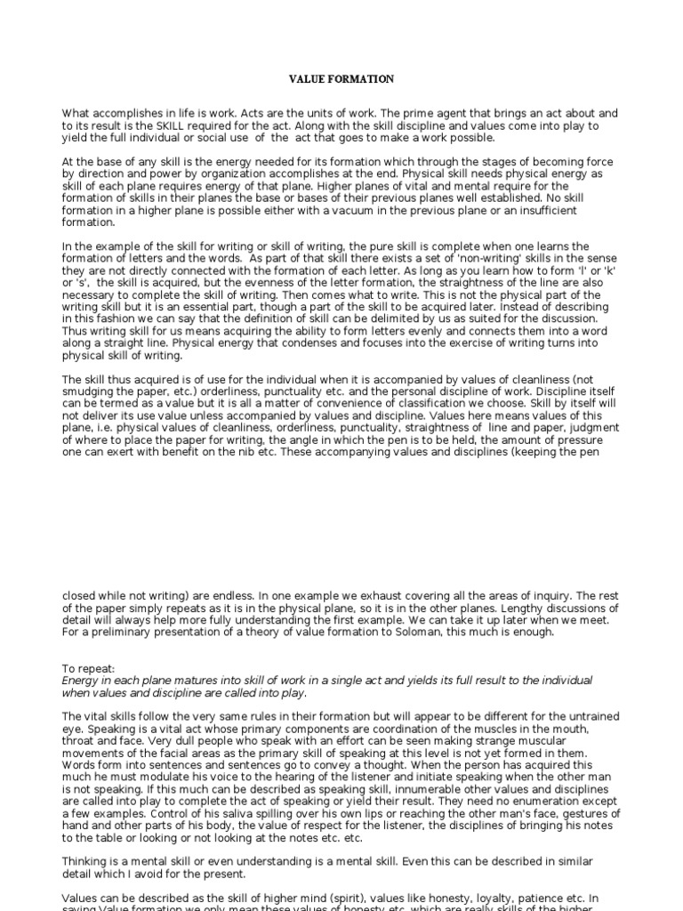 Value Formation | PDF | Goal | Value (Ethics)