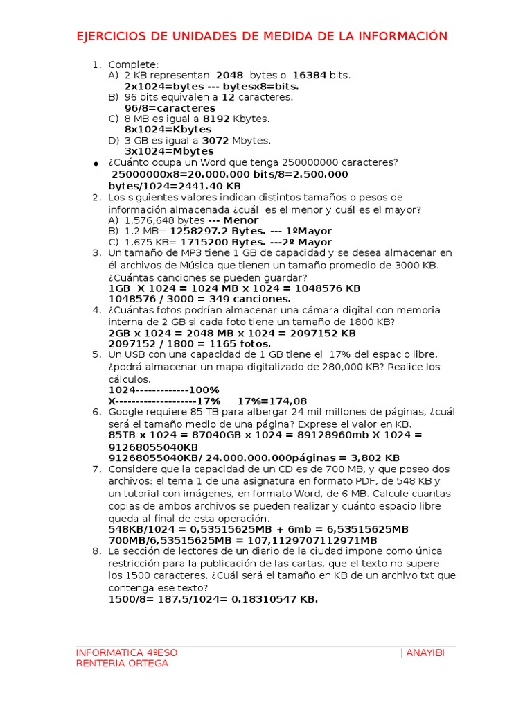 Ejercicios de Informatica | PDF