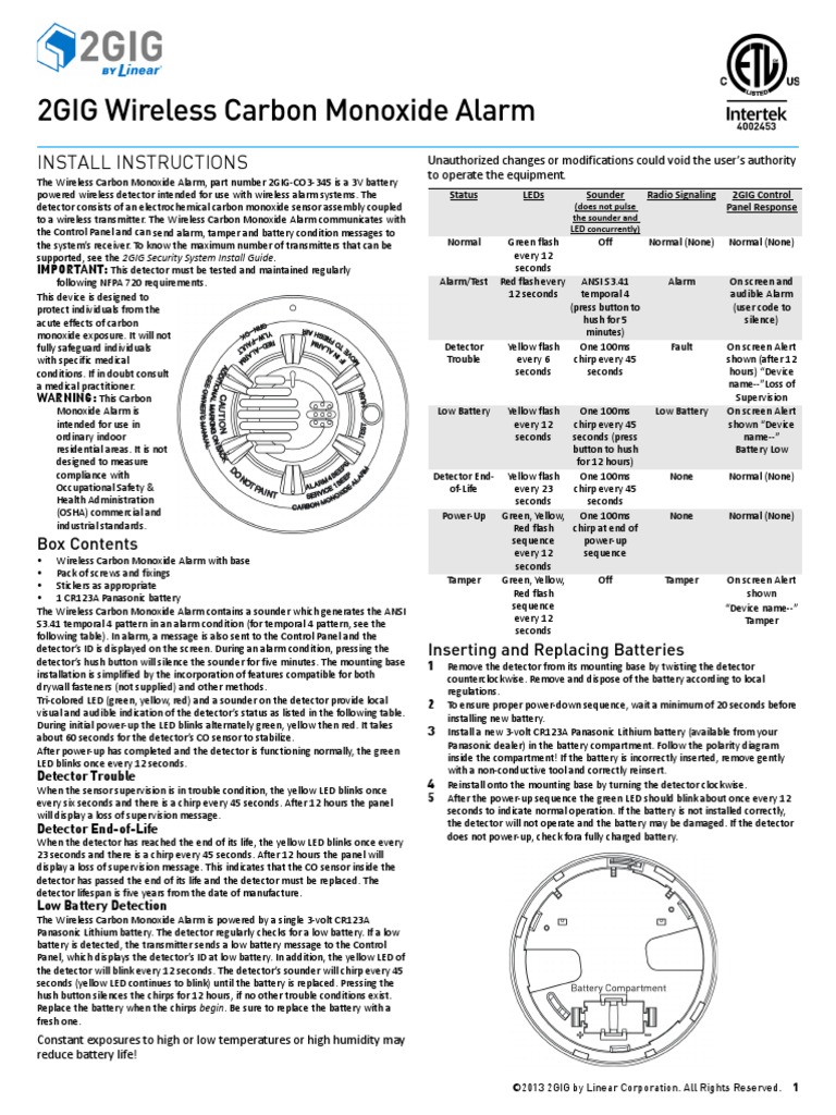 2GIG CO3-345 Installation Guide | PDF | Security Alarm ...