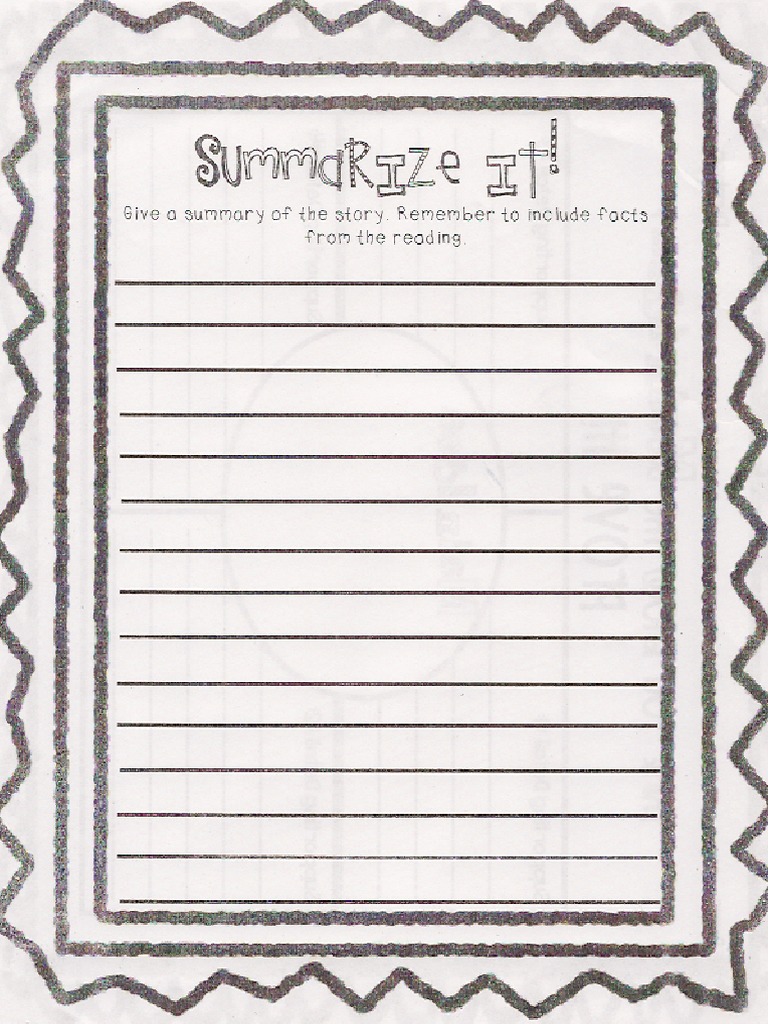 Summary Graphic Organizer | PDF