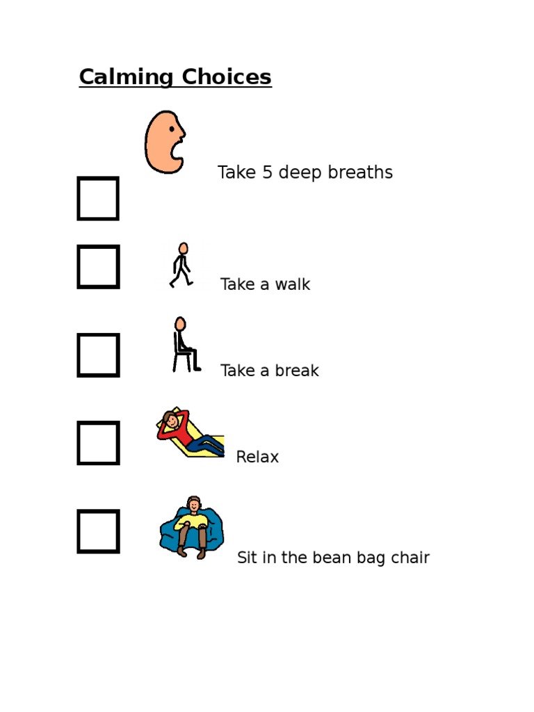 Calming Choices | PDF | Self-Improvement | Wellness