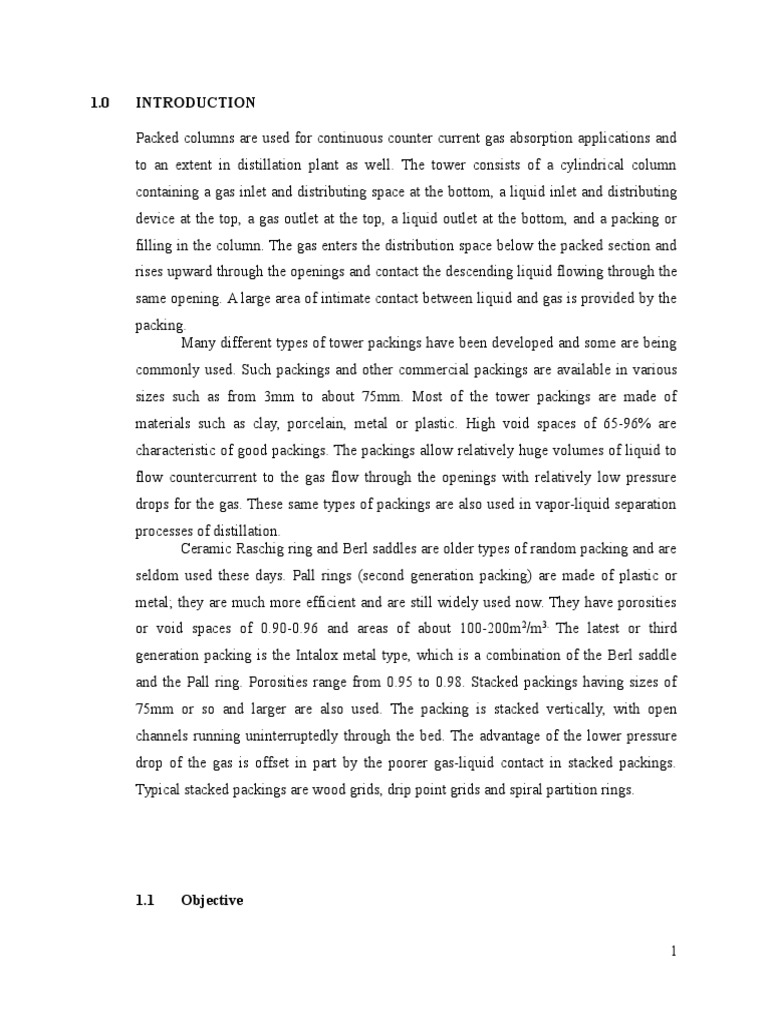 EXP 3 Packed Absorption Column Raschig Ring | PDF | Logarithm | Gases