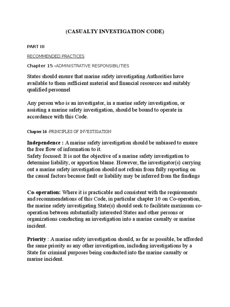 Casualty Investigation Code | PDF | Causality | Common Law