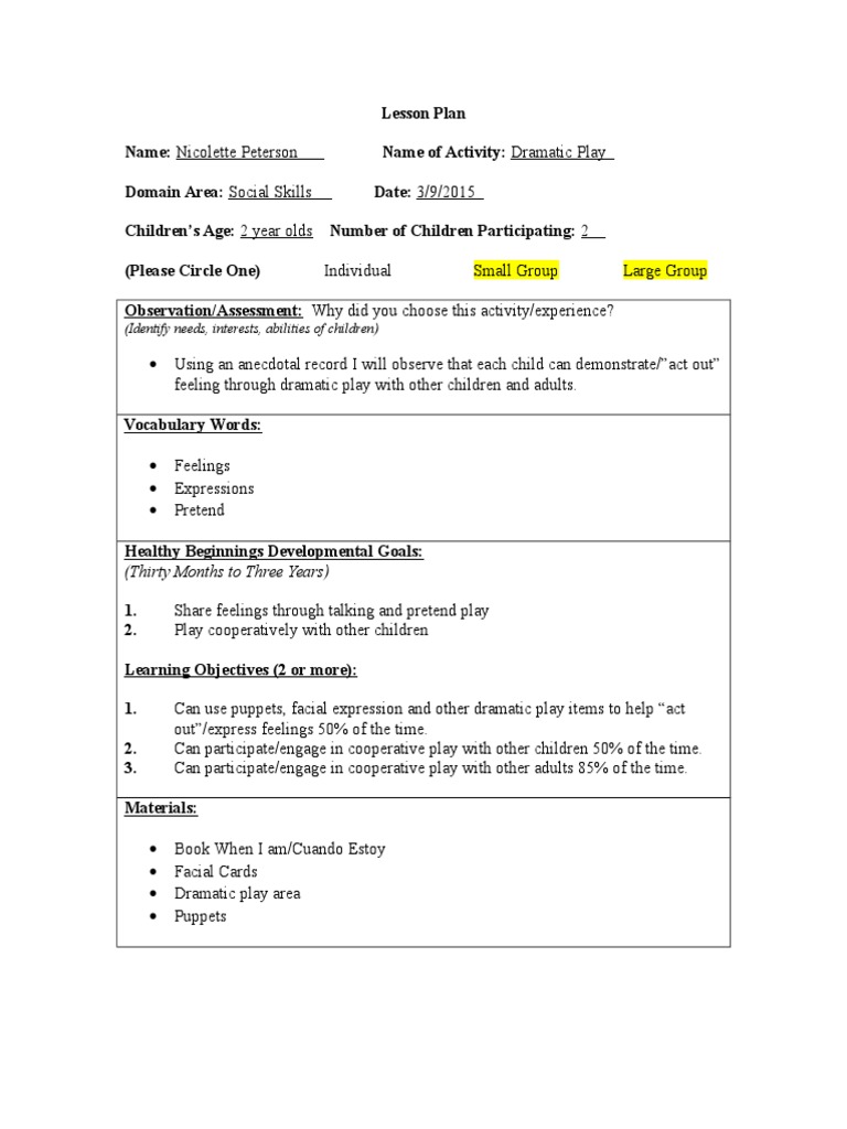 Social Skills Lesson Plan 1 | PDF | Emotions | Lesson Plan
