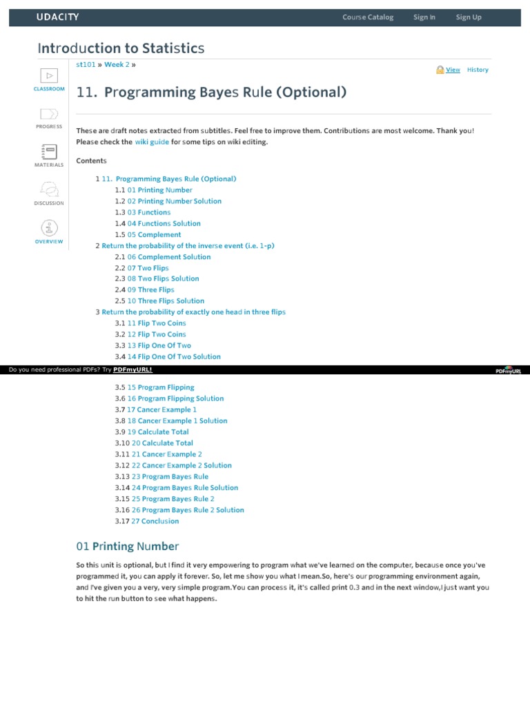 Programming Bayes Rule Optional | PDF | Sensitivity And Specificity ...