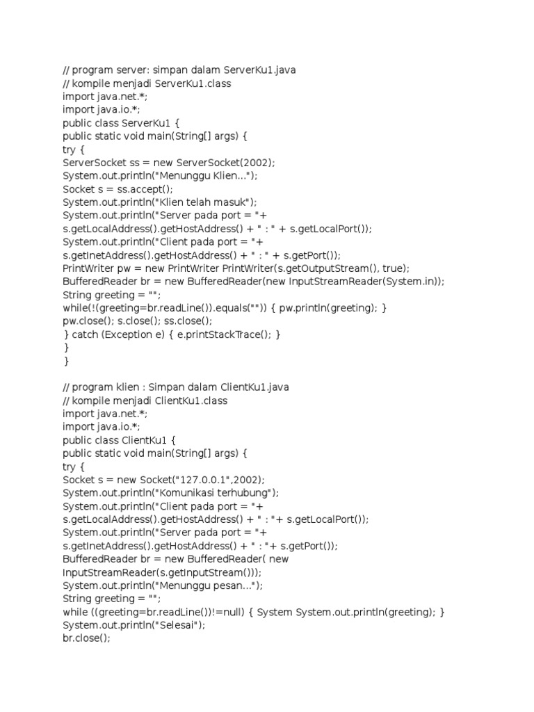 Membuat Aplikasi Chatting Dengan Java | PDF | Metode & Bahan Ajar | Komputer