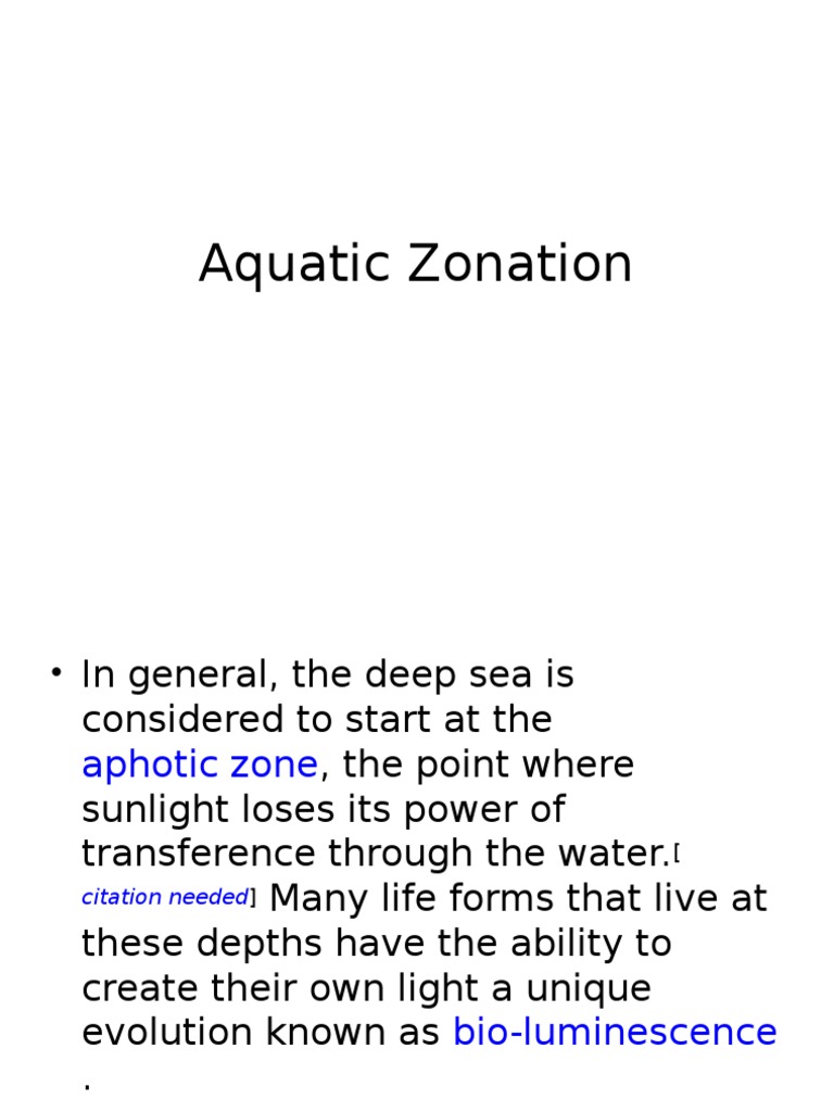 Aquatic Zonation | PDF | Marine Biology | Eutrophication