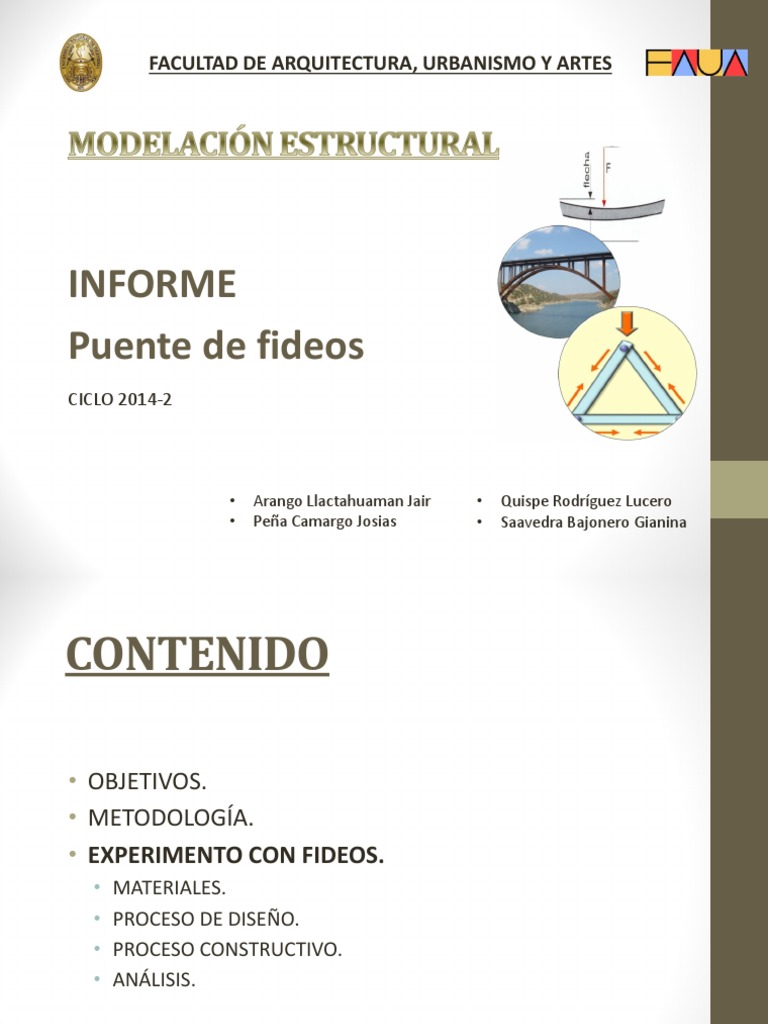 Informe Puente de Fideos Final | PDF | Puente | Naturaleza
